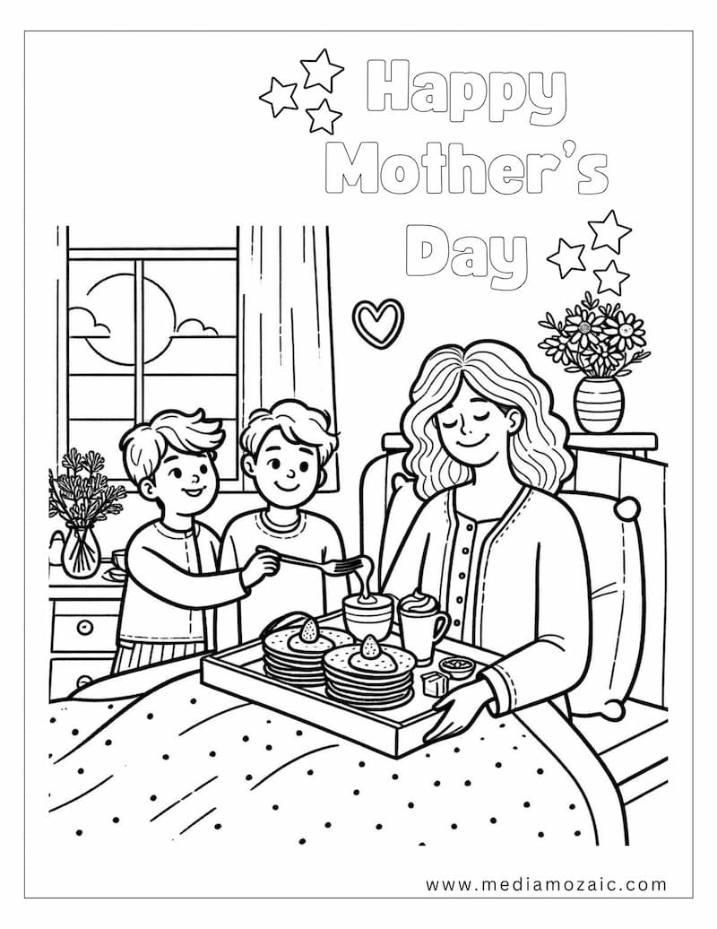 Happy Mothers Day Coloring Pages (Free Printables) - Media Mozaic