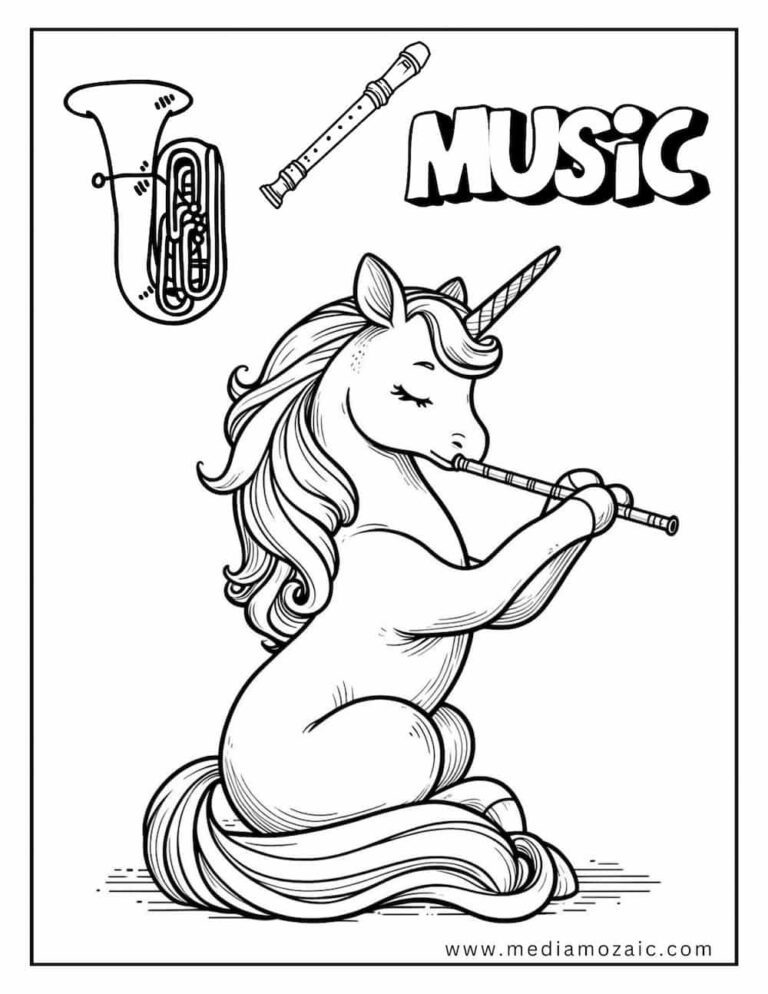 70 Unicorn Coloring Pages (Free Printable PDFs) - Media Mozaic