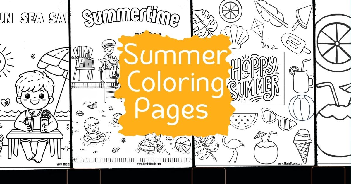 28 Free Printable Summer Coloring Pages (PDF Printables) - Media Mozaic