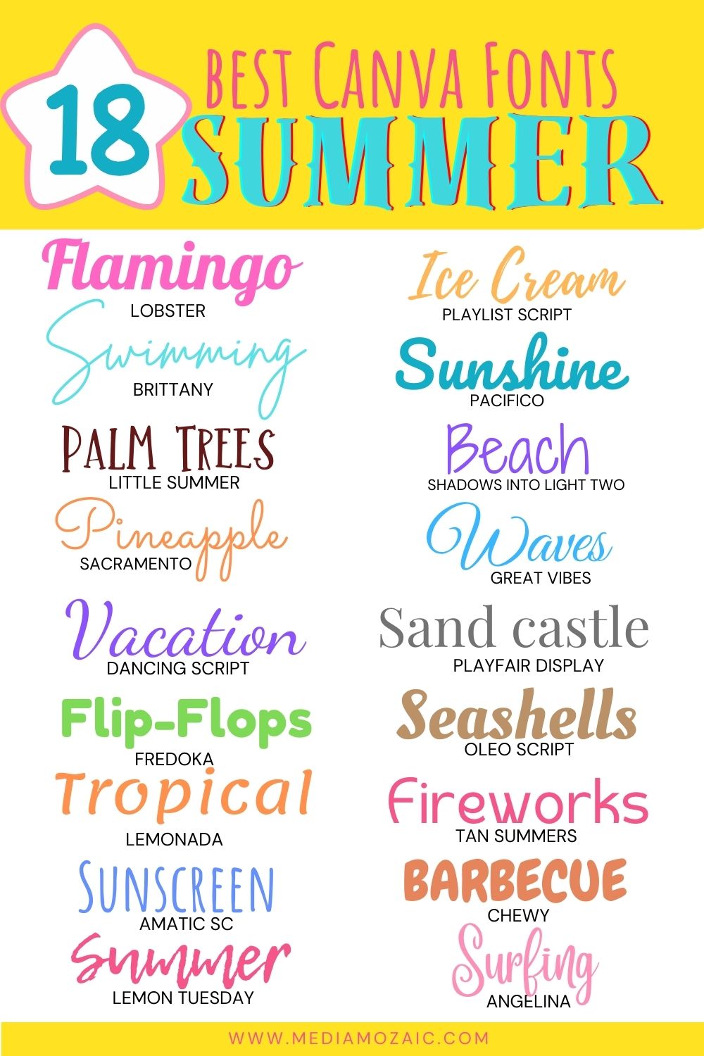 18 Best Summer Fonts Canva for Creative Projects☀️| Beachy Fonts Canva ...