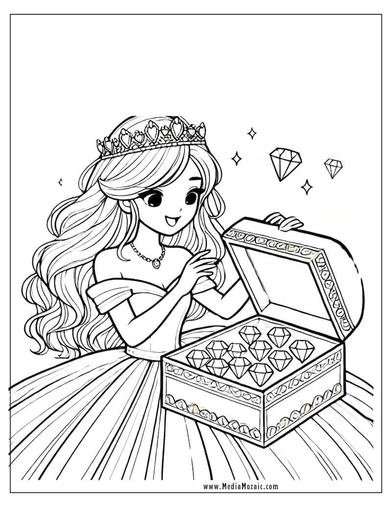 Free Princess Coloring Pages | Printable Princess Pictures - Media Mozaic