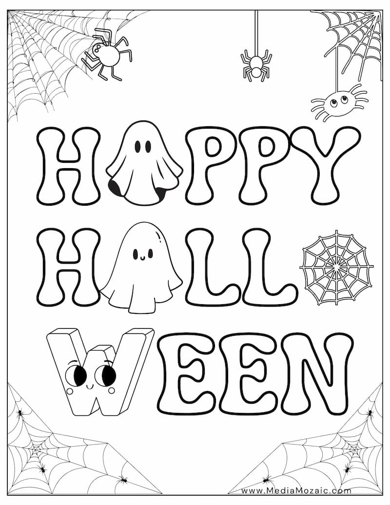 10 Spooky Cute Halloween Coloring Pages for All Ages! - Media Mozaic👻🎃