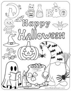 10 Spooky Cute Halloween Coloring Pages for All Ages! - Media Mozaic👻🎃