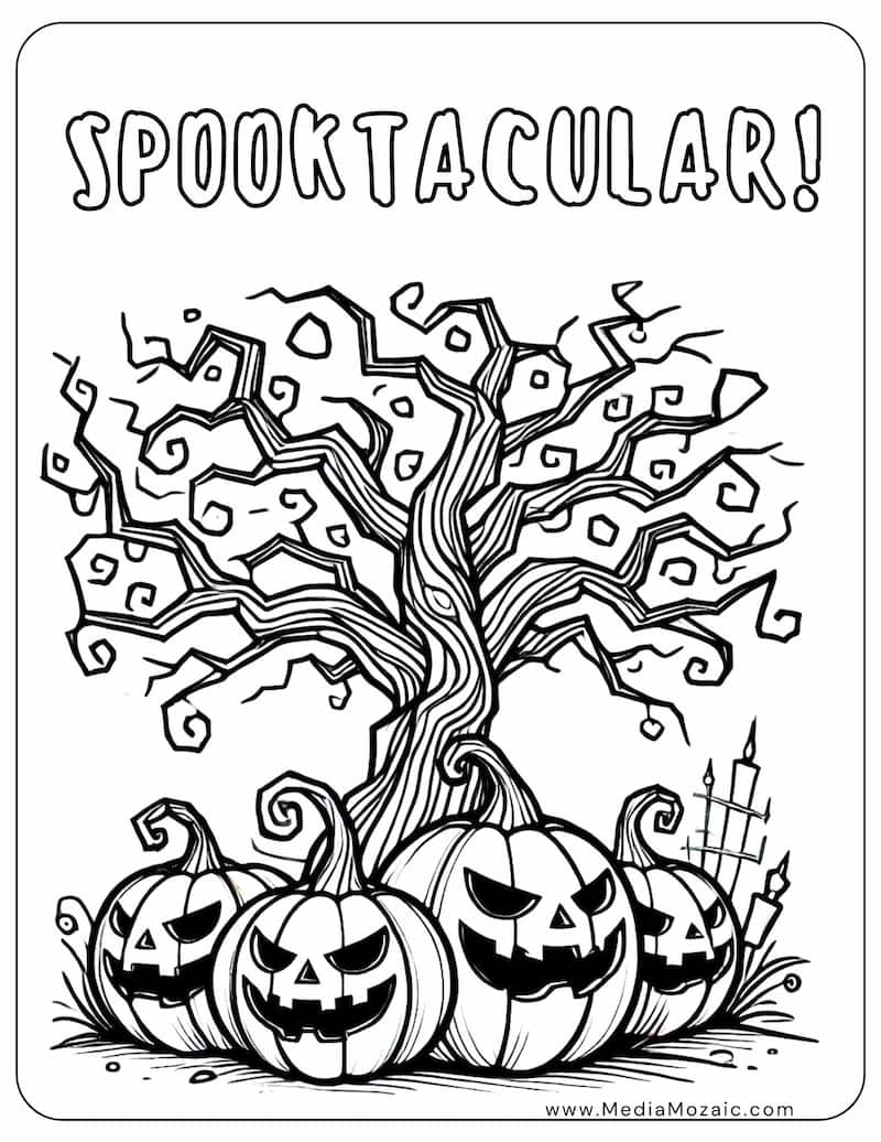 Jack O Lantern Coloring Pages 🎃(Free Printable PDF) - Media Mozaic