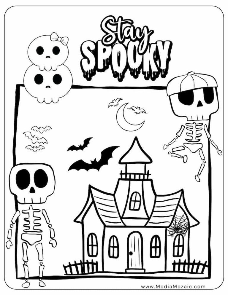 10 Spooky Cute Halloween Coloring Pages for All Ages! - Media Mozaic👻🎃
