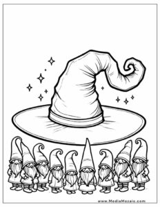Free Halloween Witch Coloring Pages Printable , PDF Download - Media Mozaic