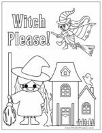 Free Halloween Witch Coloring Pages Printable , PDF Download - Media Mozaic