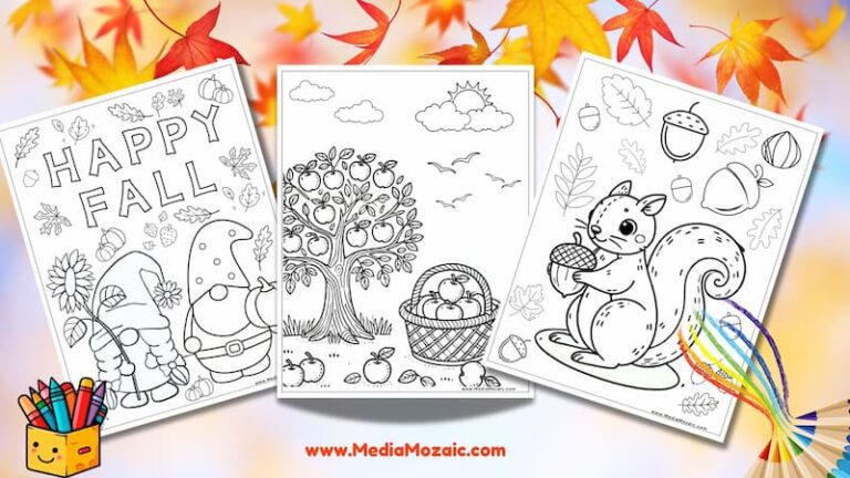 12 Autumn & Fall Coloring Pages (Free PDF Printables) 🍁- Media Mozaic