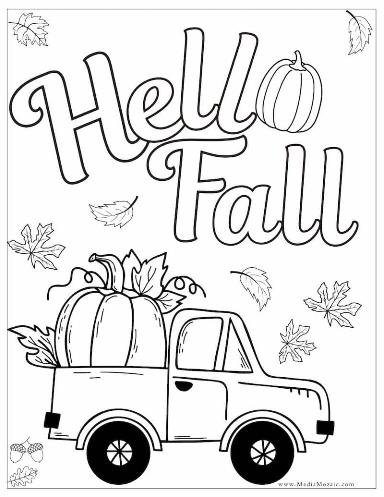 12 Autumn & Fall Coloring Pages (Free PDF Printables) 🍁- Media Mozaic