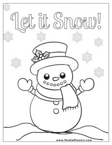 Cute Snowman Coloring Pages☃(Christmas Printables) ⛄️- Media Mozaic