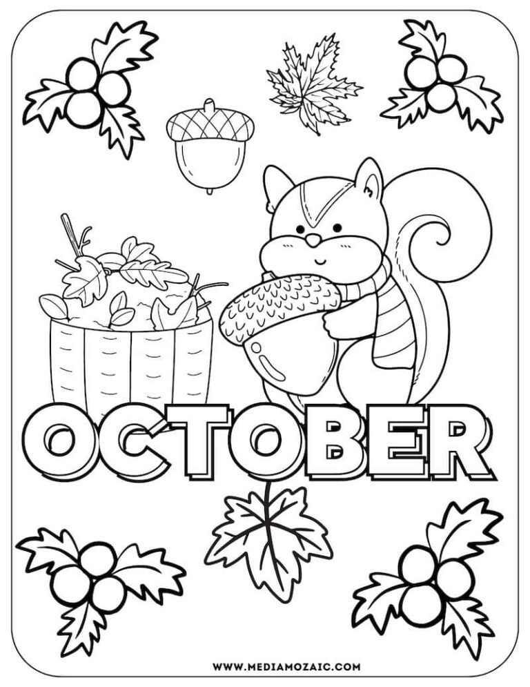 7 Printable October Coloring Pages | Coloring Pages October - Media Mozaic