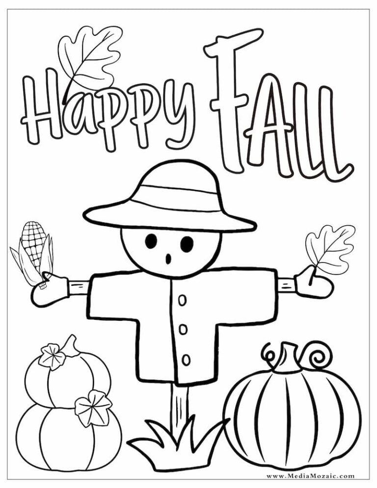 12 Autumn & Fall Coloring Pages (Free PDF Printables) 🍁- Media Mozaic
