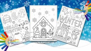 12 Free Printable Winter Coloring Pages for Kids & Adults ️⛄️- Media Mozaic