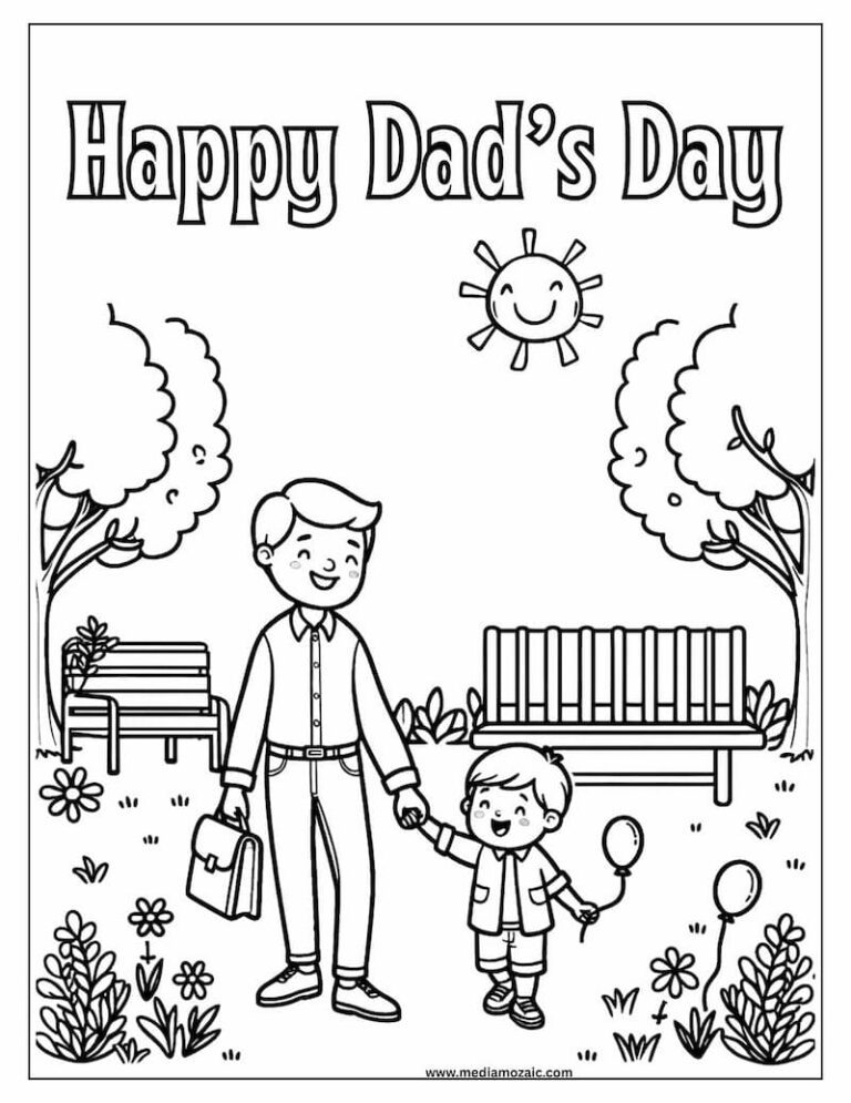 10 Free Fathers Day Coloring Pages (PDF Printables) - Media Mozaic