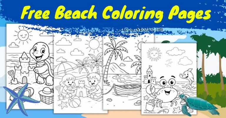 22 Beach Coloring Pages Free Printable PDFs - Media Mozaic