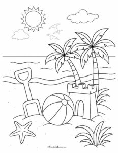 22 Beach Coloring Pages Free Printable PDFs - Media Mozaic