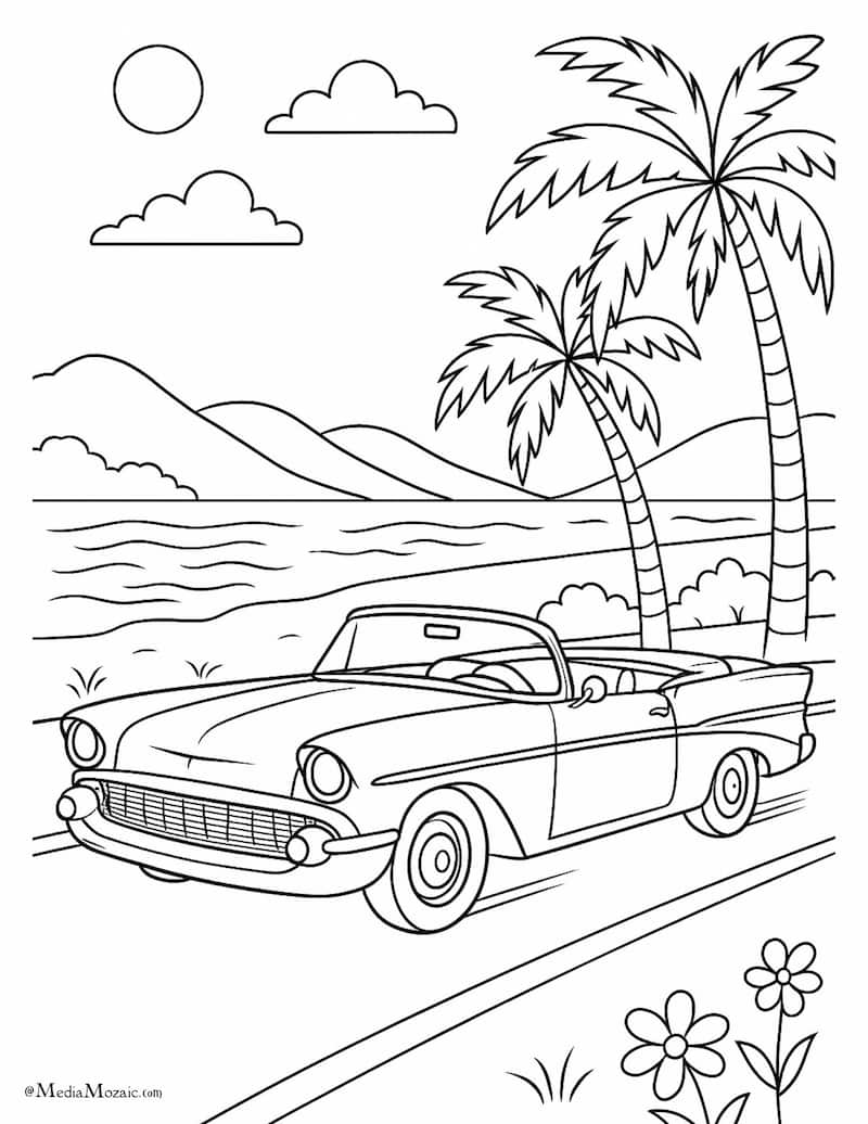 13 Free Printable Car Coloring Pages (PDF) - Media Mozaic