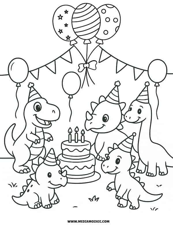 14 Simple & Cute Dinosaur Coloring Pages(Printable Free PDFs) - Media ...