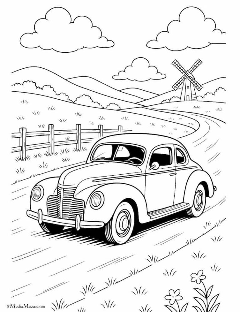 13 Free Printable Car Coloring Pages (PDF) - Media Mozaic