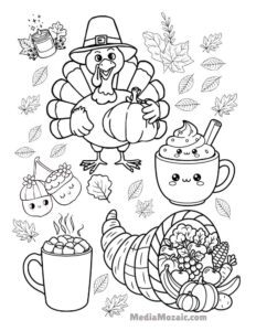 8 Free Printable November Coloring Pages PDF– Cozy Fall & Thanksgiving ...